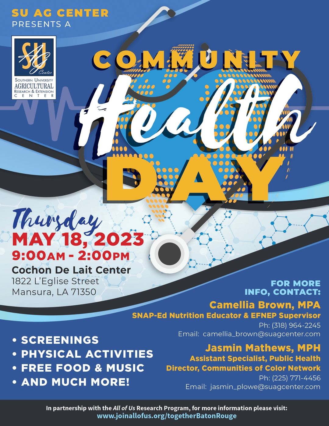 SU Ag Center set to host a Community Health Day in Mansura | Southern ...
