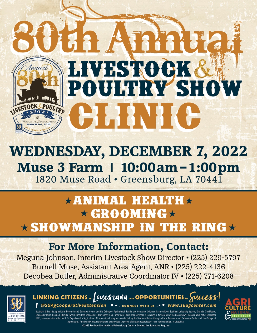 SU Ag Center announces Dec. 7 as the new date of its Livestock Show ...